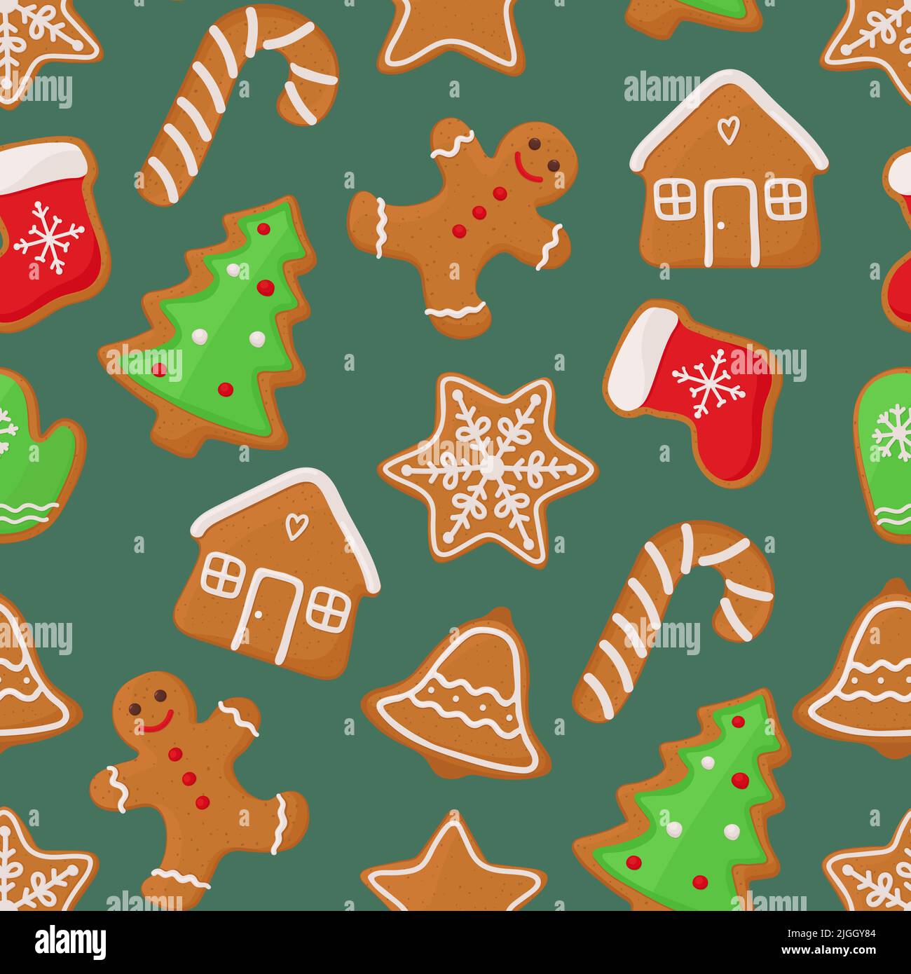Seamless texture christmas gingerbread cookies Stock Vector Images - Alamy