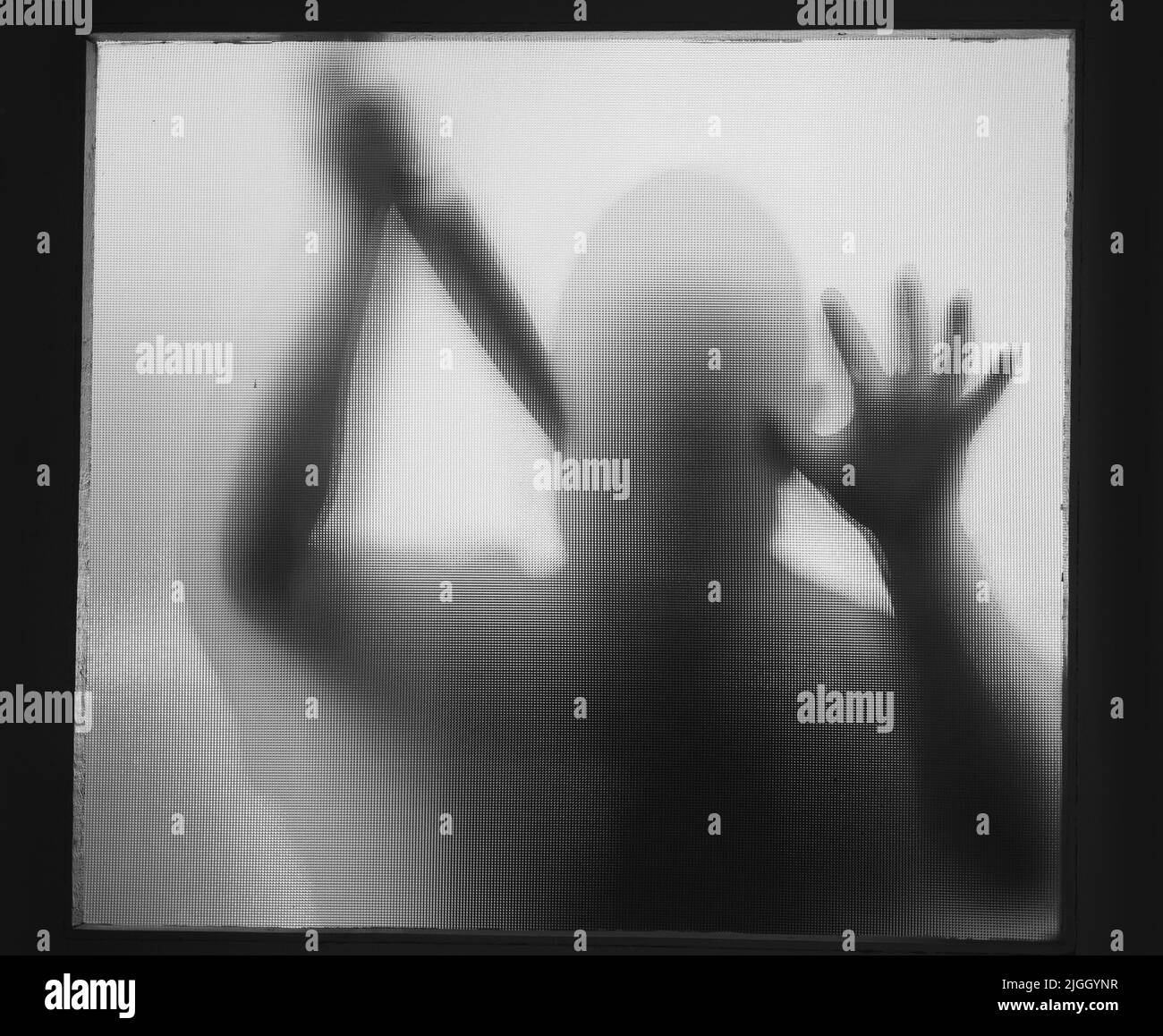 Horror, halloween background - Shadowy figure behind glass of a man ...