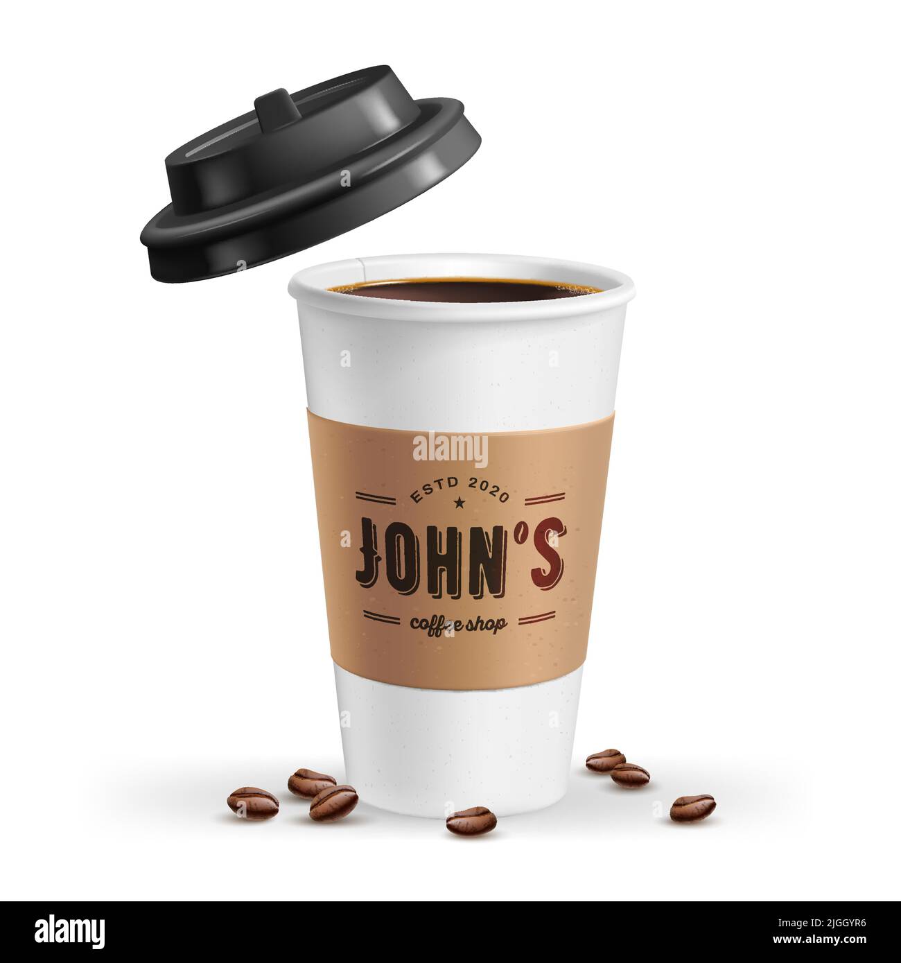 Drinking coffee macchiato Stock Vector Images - Alamy