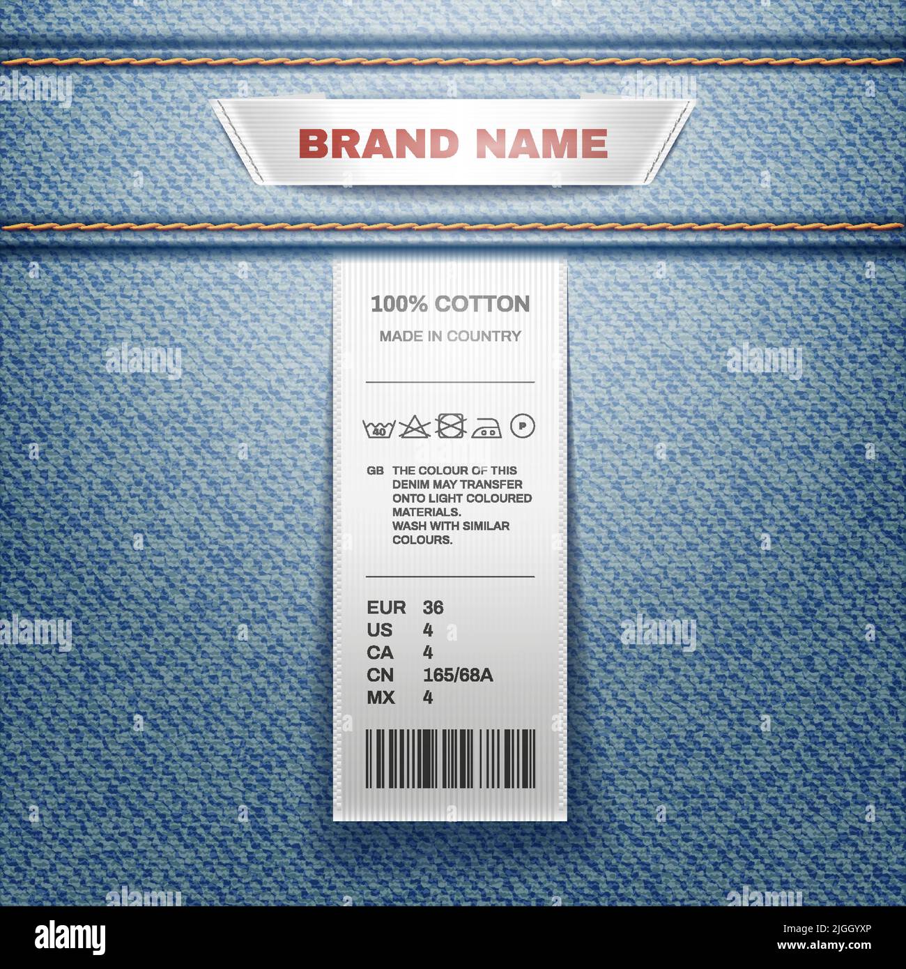 Laundry clothing labels realistic background with wash symbols vector ...