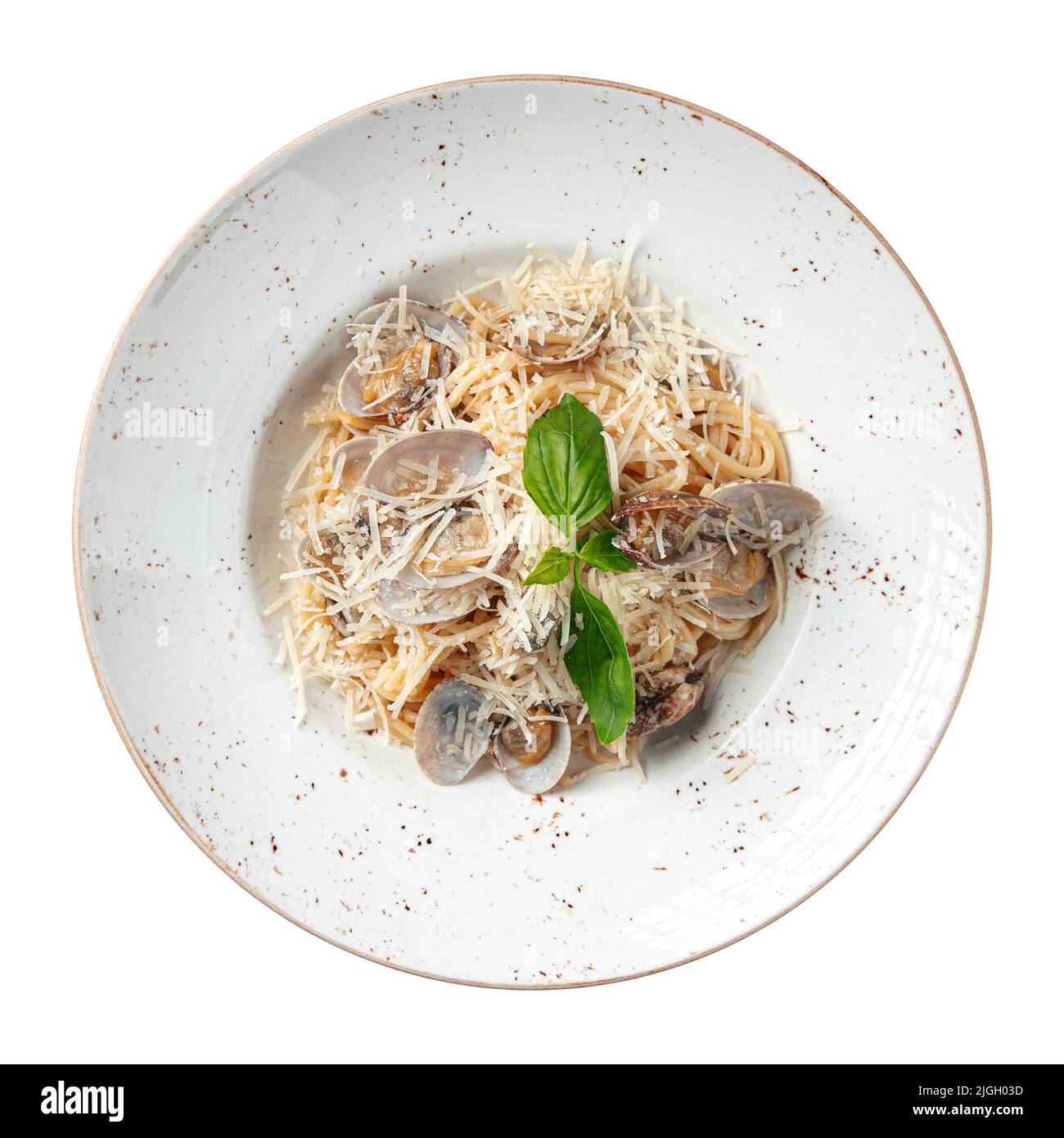 Isolated portion of italian vongole pasta Stock Photo - Alamy