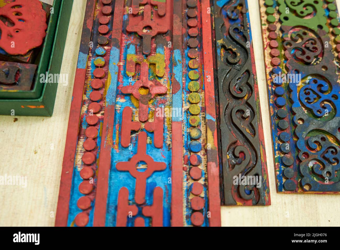 Wooden stamps for medieval ink printing on fabric and vintage clothing ...