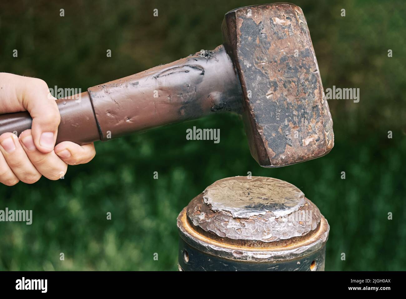Coinage of ancient Roman coins made of metal on a retro press ...