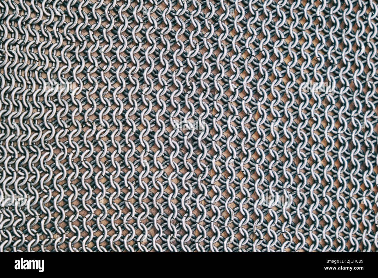 Medieval vintage chain mail, background. Reconstruction of the events ...