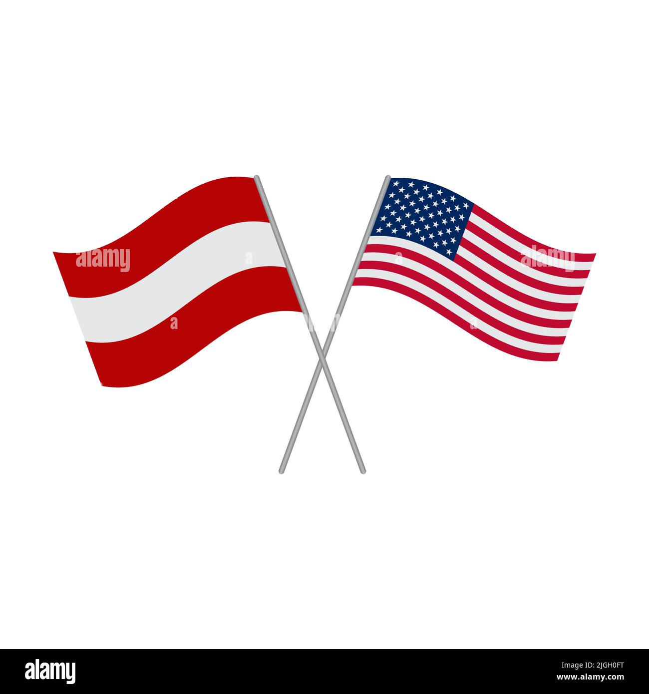 American and Austrian flags vector isolated on white background Stock ...