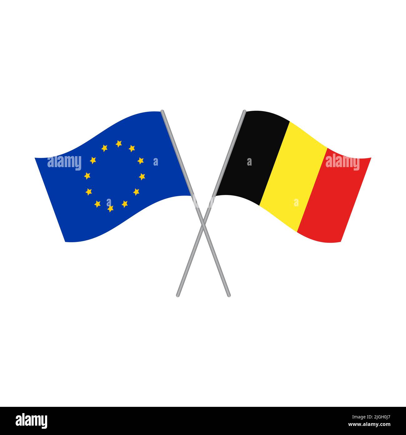 European Union and Belgian flags vector isolated on white background ...