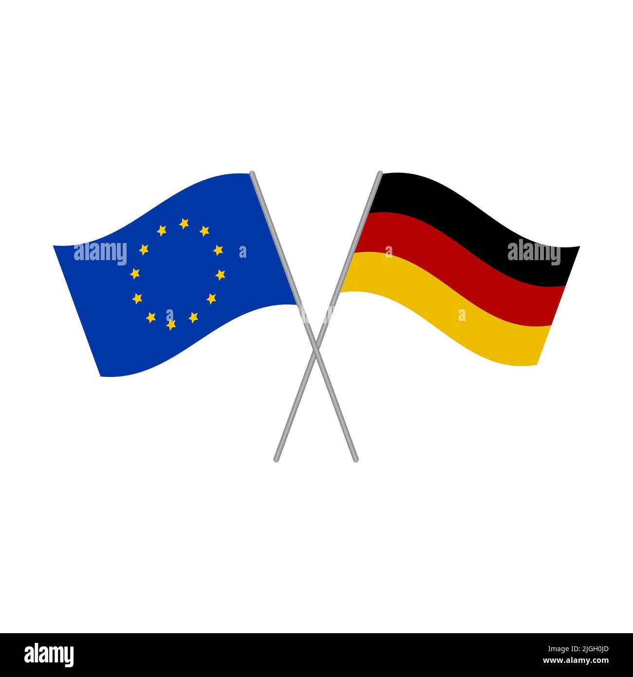 German and European Union flags vector isolated on white background ...