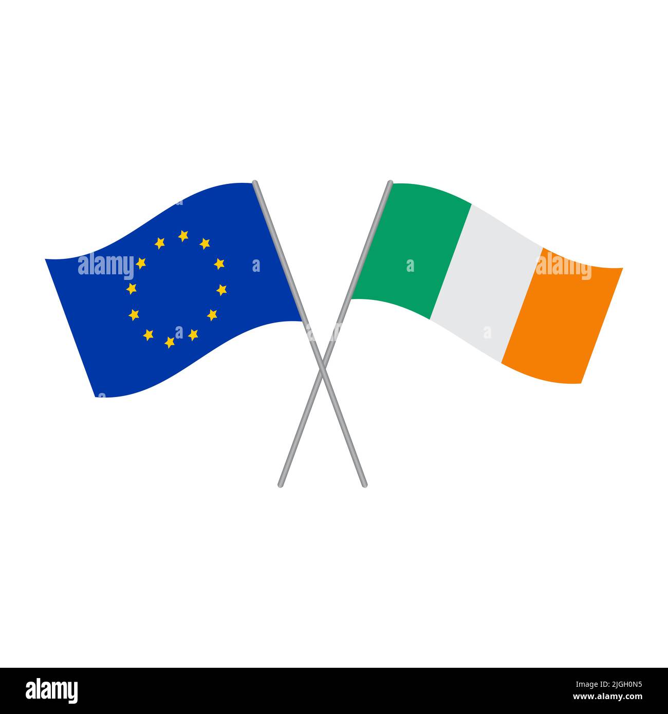 Irish flag with eu flags european hi-res stock photography and images ...