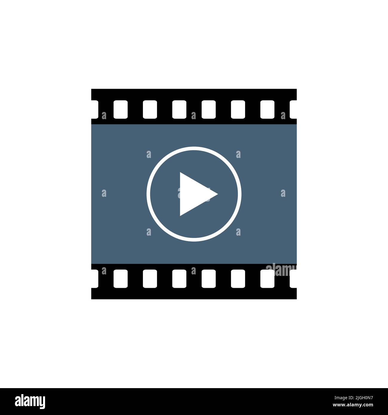 Playback button icon, video movie play vector isolated on white ...