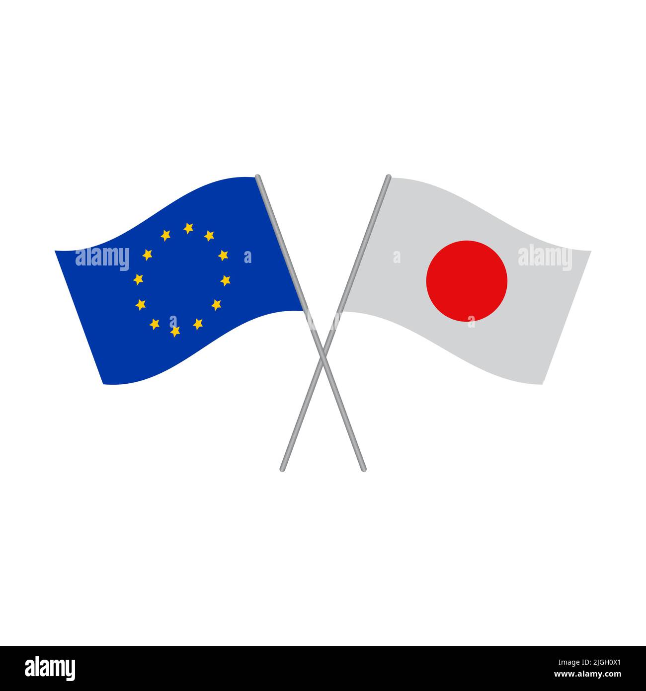 European Union and Japanese flags vector isolated on white background ...