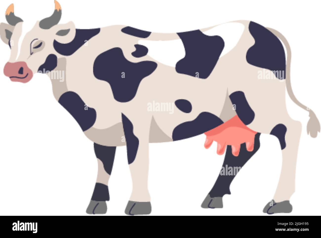 Cartoon farmer production cow milk Stock Vector Images - Alamy
