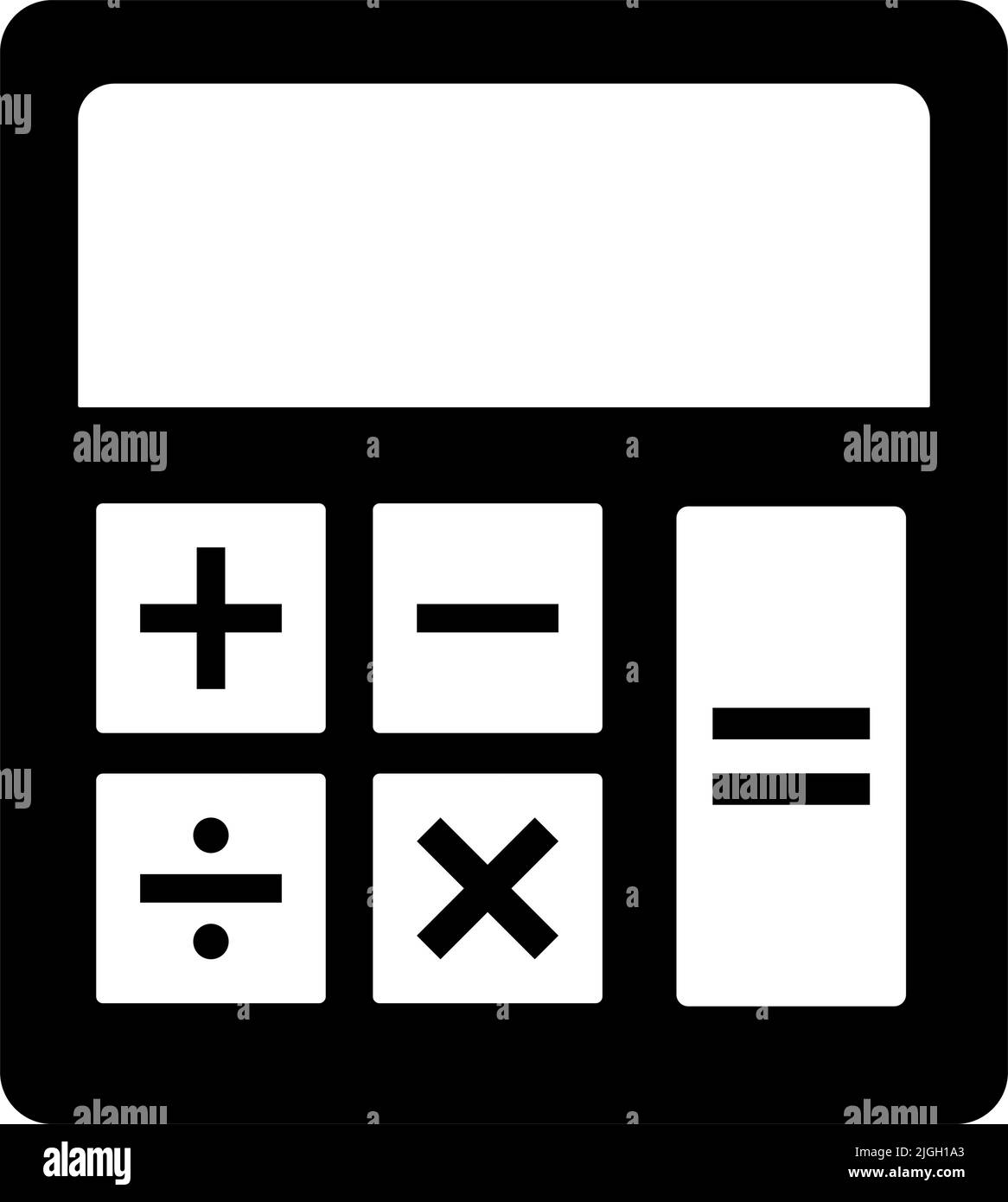 Calculator silhouette icon with four arithmetic symbols. Editable vector Stock Vector Image ...
