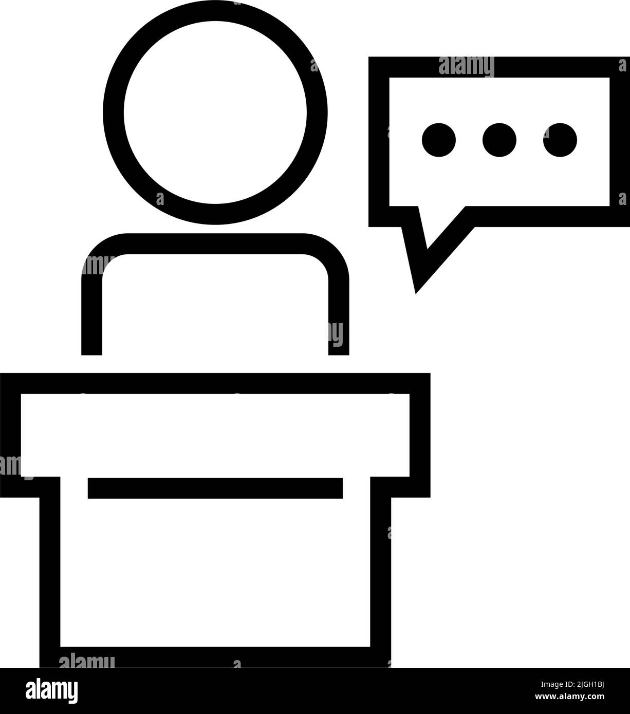 Simple political speech icon and speech balloon icon. Election speech ...