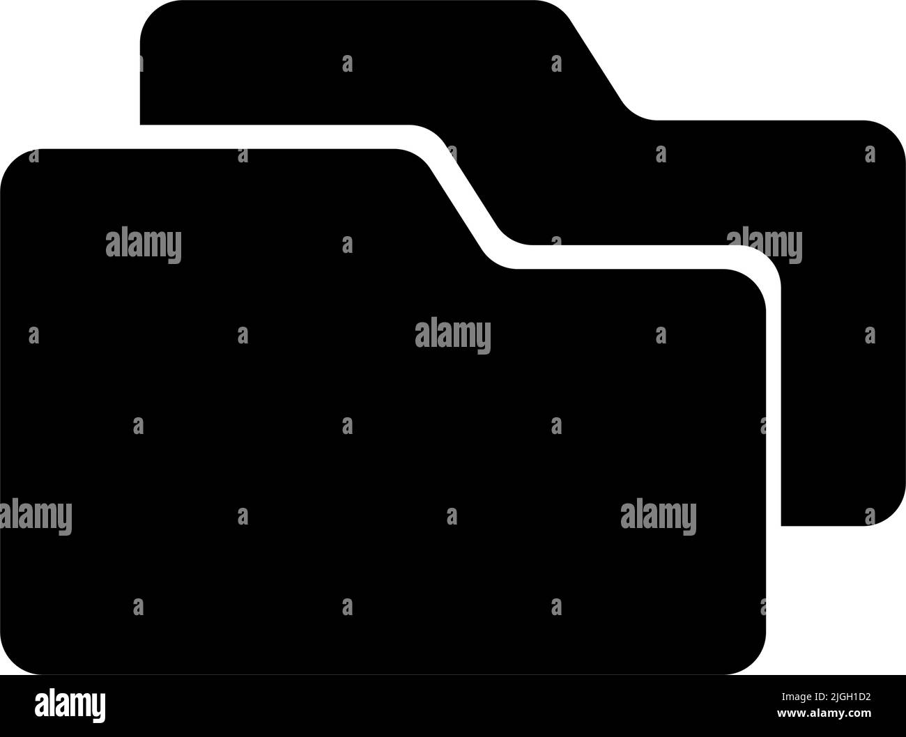 Two folder silhouette icons. Copy of folder. Editable vector Stock ...