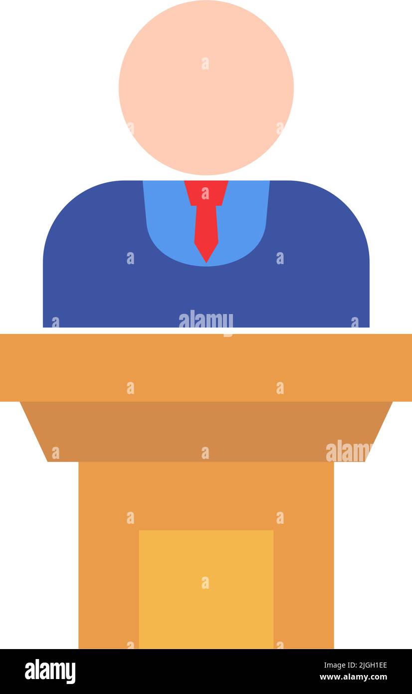 The President giving a speech. Modern speech icon. Editable vector ...