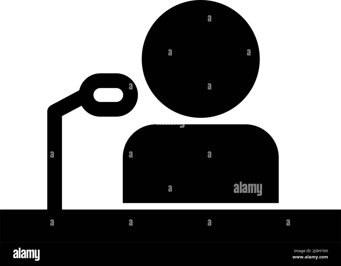 Icon of a microphone and a person giving a speech. Editable vector ...