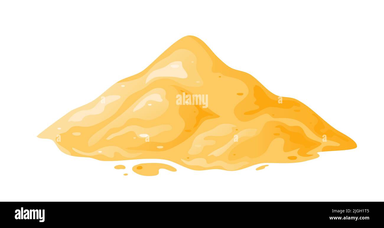 Pile of sand in cartoon, sandy dune in desert or at beach. Heap of ...