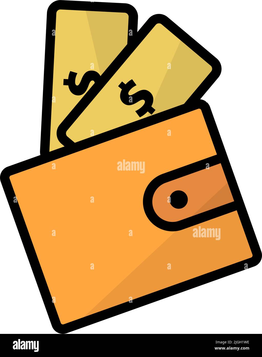 Wallet and dollar bill icons. Editable vector Stock Vector Image & Art ...