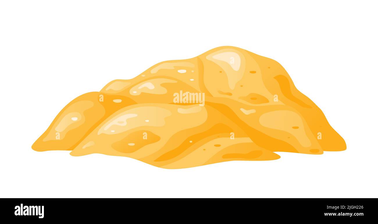 Pile of sand in cartoon, sandy dune in desert or at beach. Heap of ...