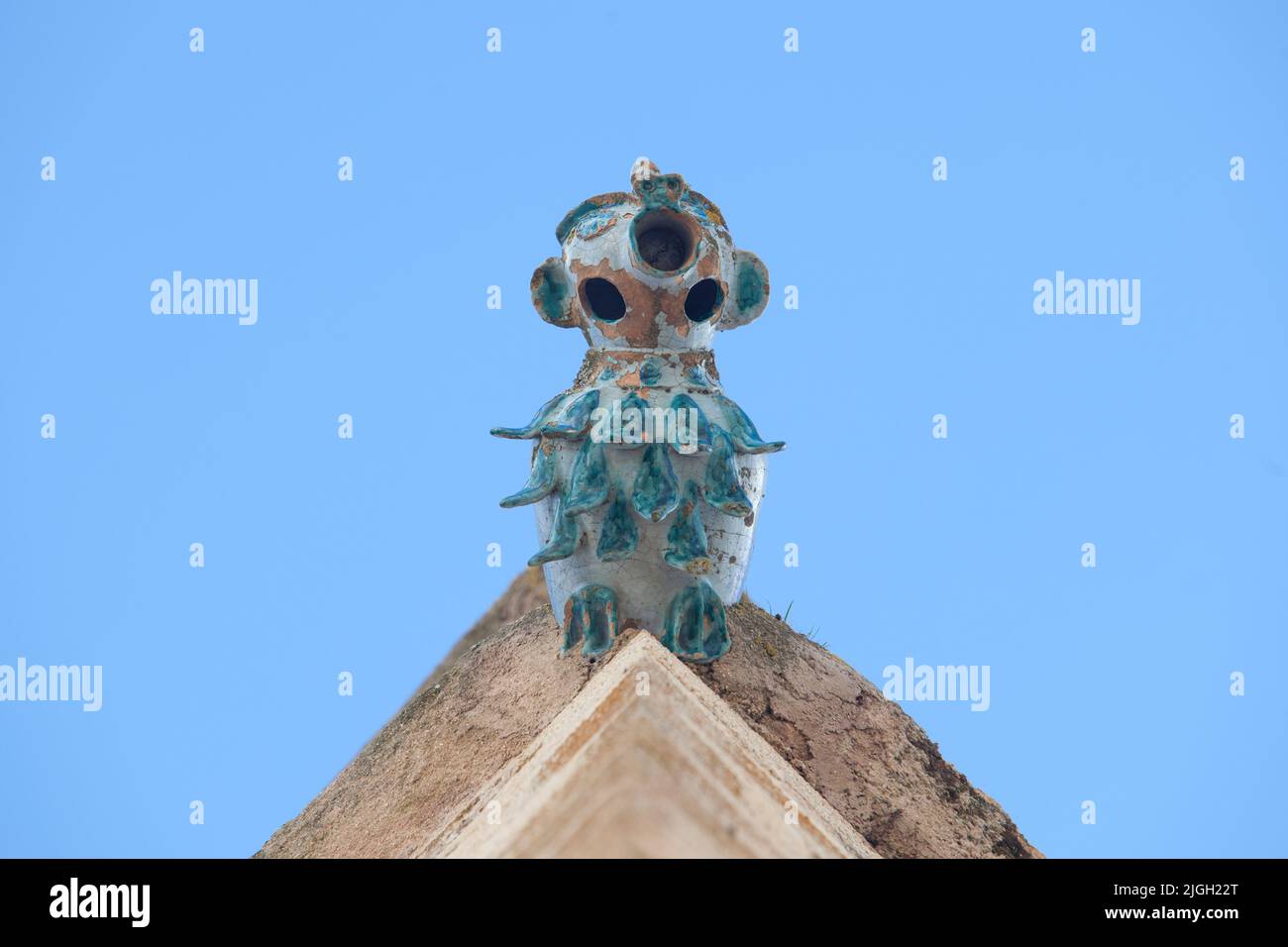 Porcelain gargoyle of Palace of Weathervanes, Caceres historic quarter ...