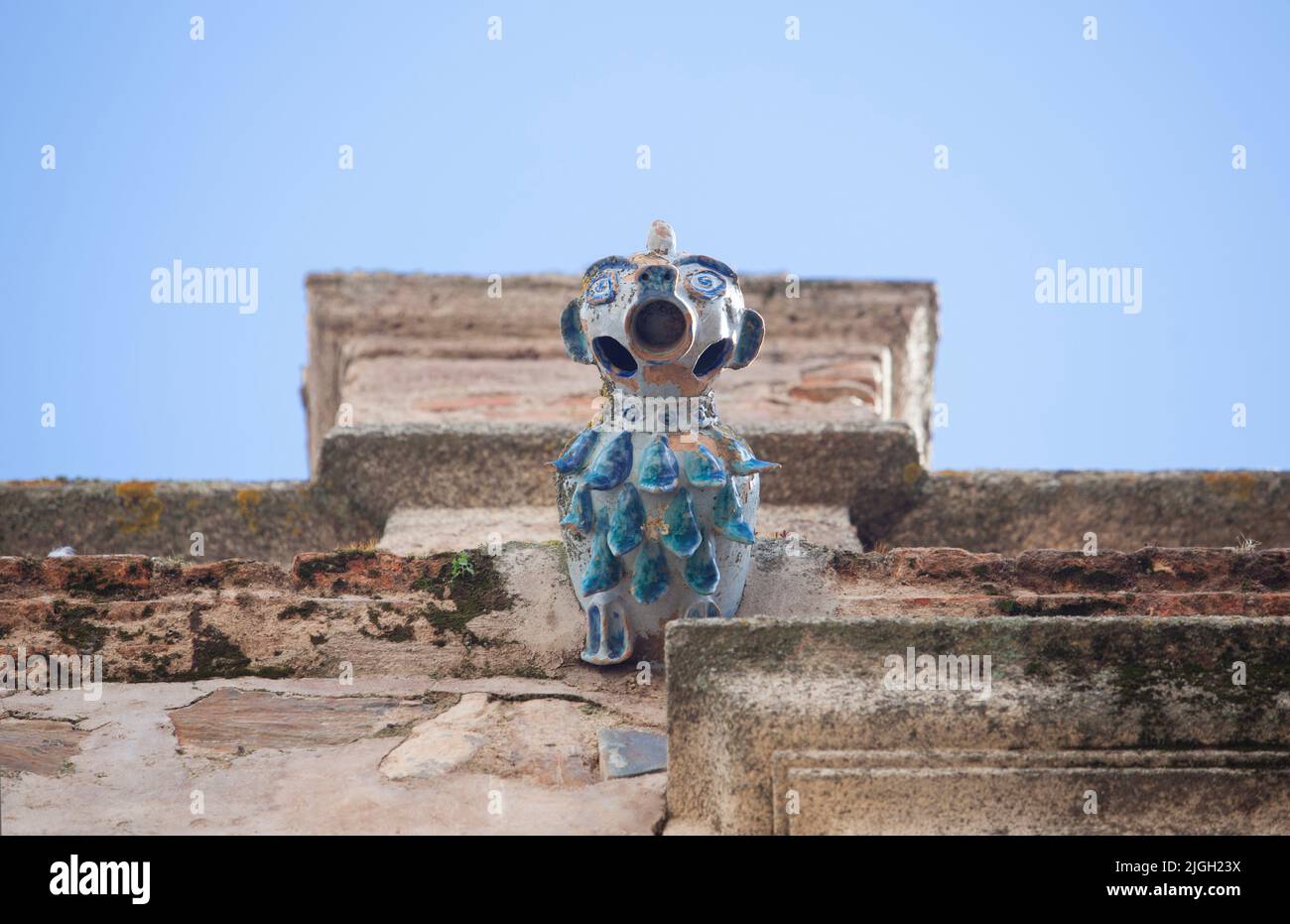 Porcelain gargoyle of Palace of Weathervanes, Caceres historic quarter ...