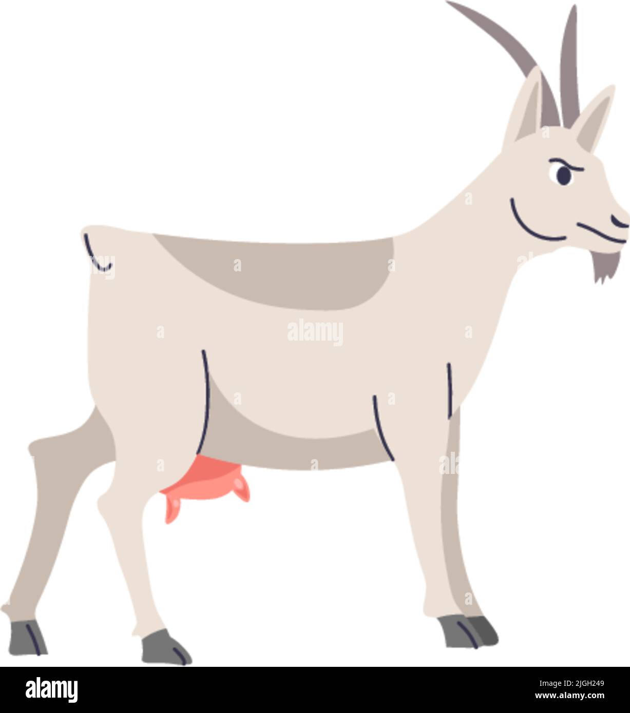 Grown goat, breeding and farming animals vector Stock Vector Image ...