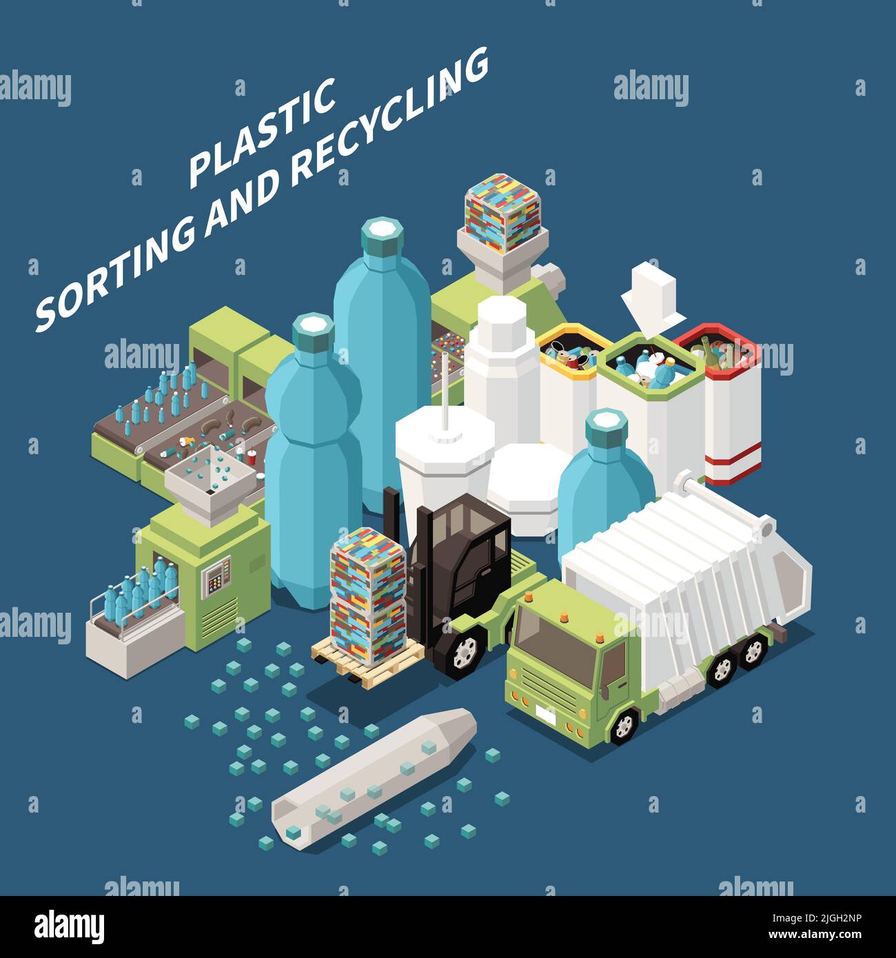Plastic sorting and recycling composition with various products plant ...