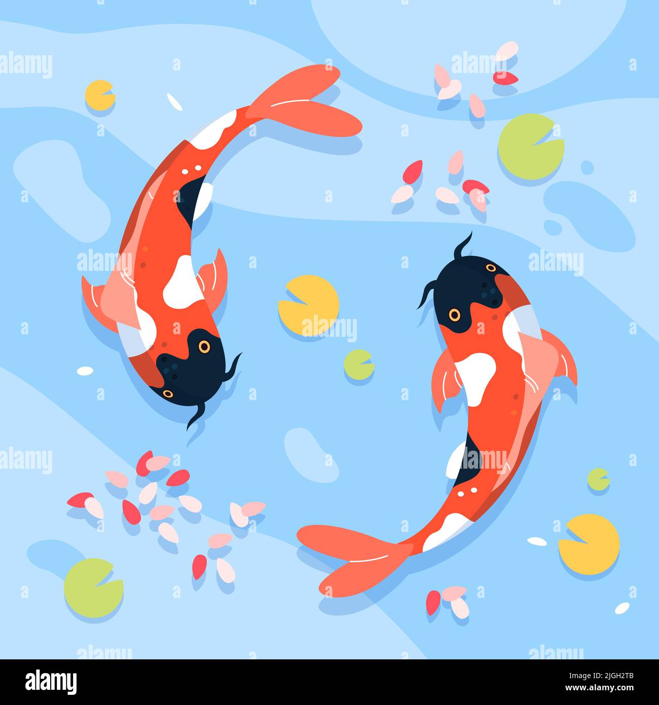 Flat design koi fish illustration Stock Vector Image & Art - Alamy