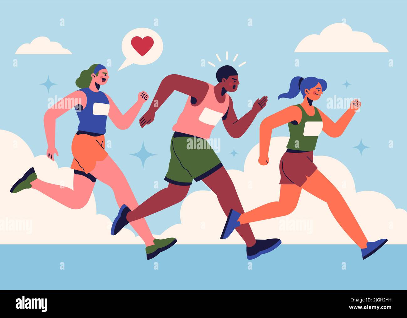 Flat design cross country illustration Vector illustration Stock Vector ...
