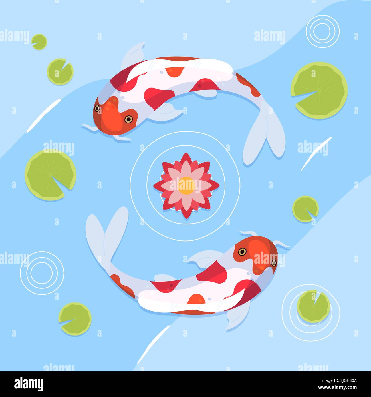 Flat design koi fish illustration Stock Vector Image & Art - Alamy