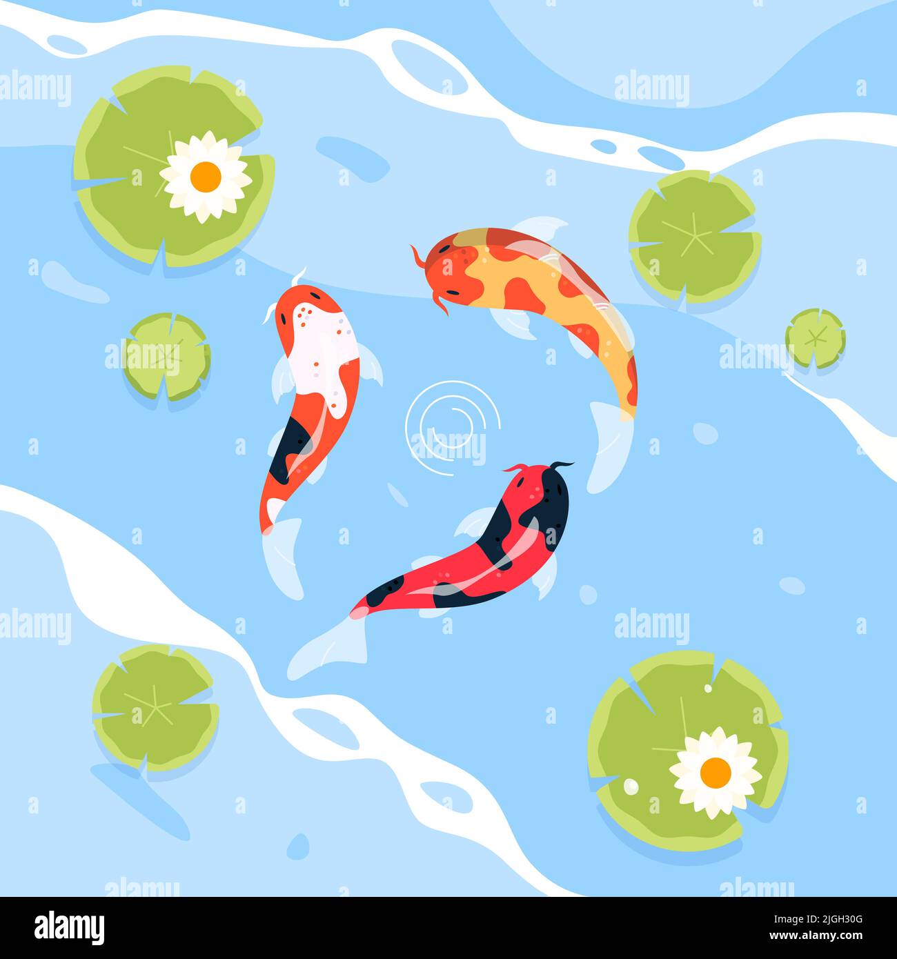 Flat design koi fish illustration Stock Vector Image & Art - Alamy
