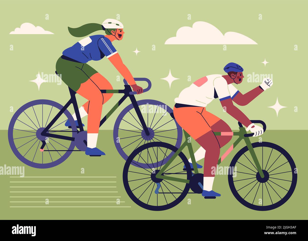 Flat design bike race illustration Vector illustration Stock Vector ...
