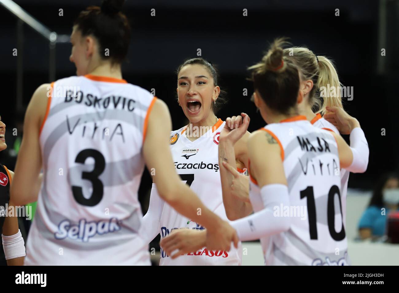 ISTANBUL, TURKEY - JANUARY 17, 2022: Hande Baladin in Vakifbank vs ...
