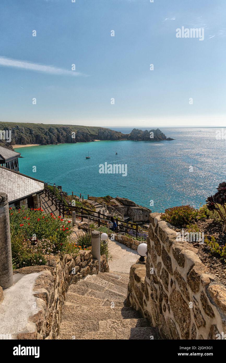 Porthcurno beach Looking out from Minack Theatre ,you will see ...