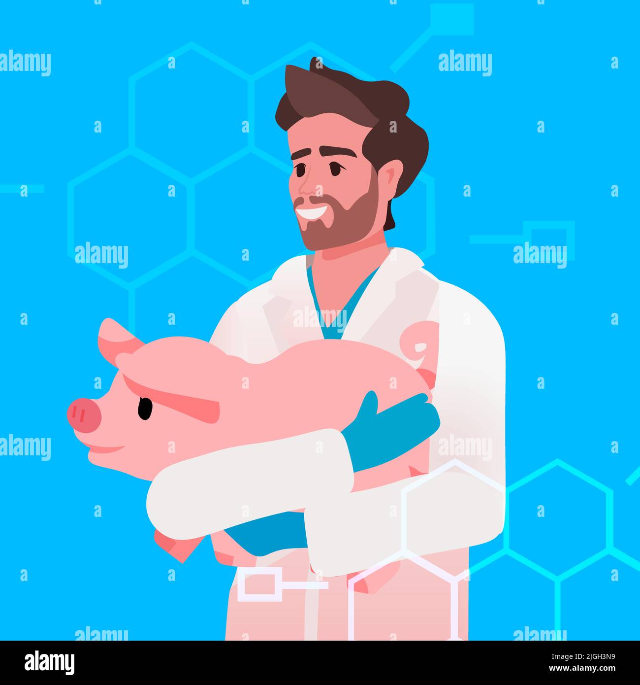 scientist or veterinary worker doing experiments in lab with ...