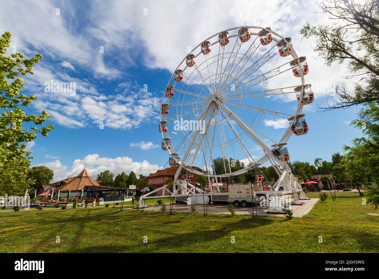 Balatonlelle Eye (Lelle-Eye) ferris-wheel at Lake Balaton, Balatonlelle ...