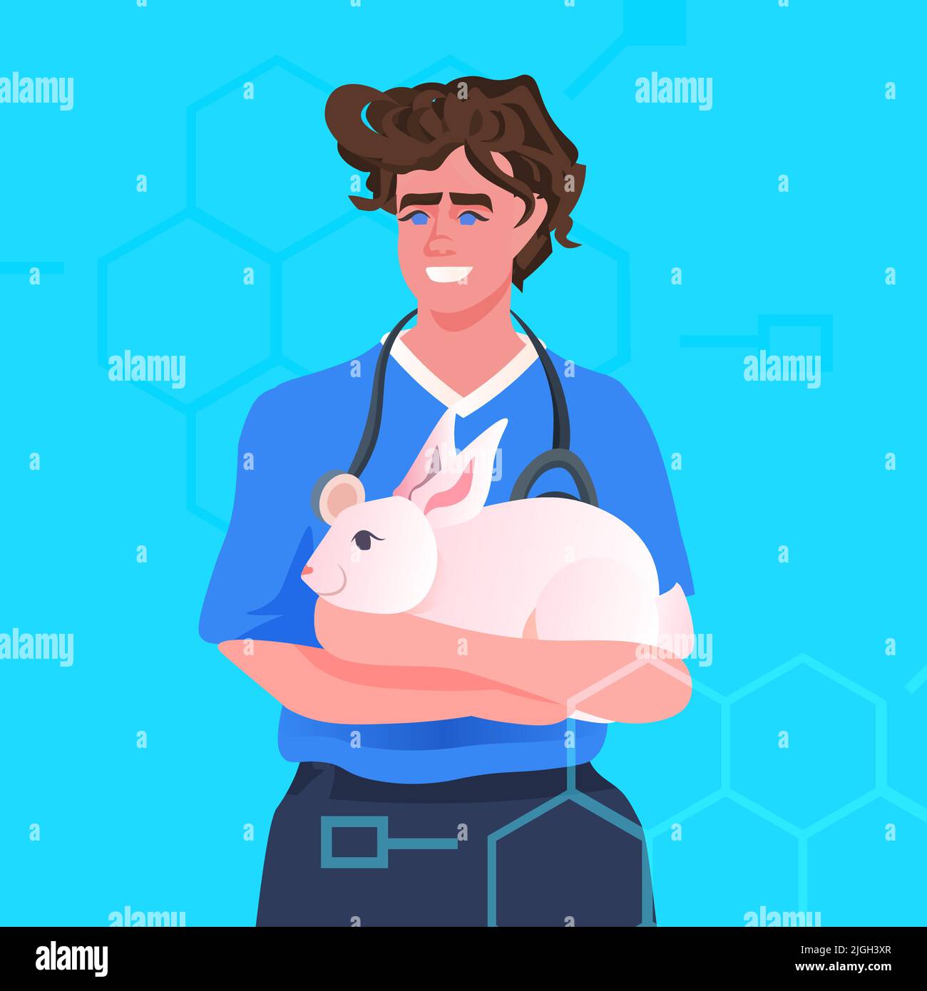 scientist or veterinary worker doing experiments in lab with ...