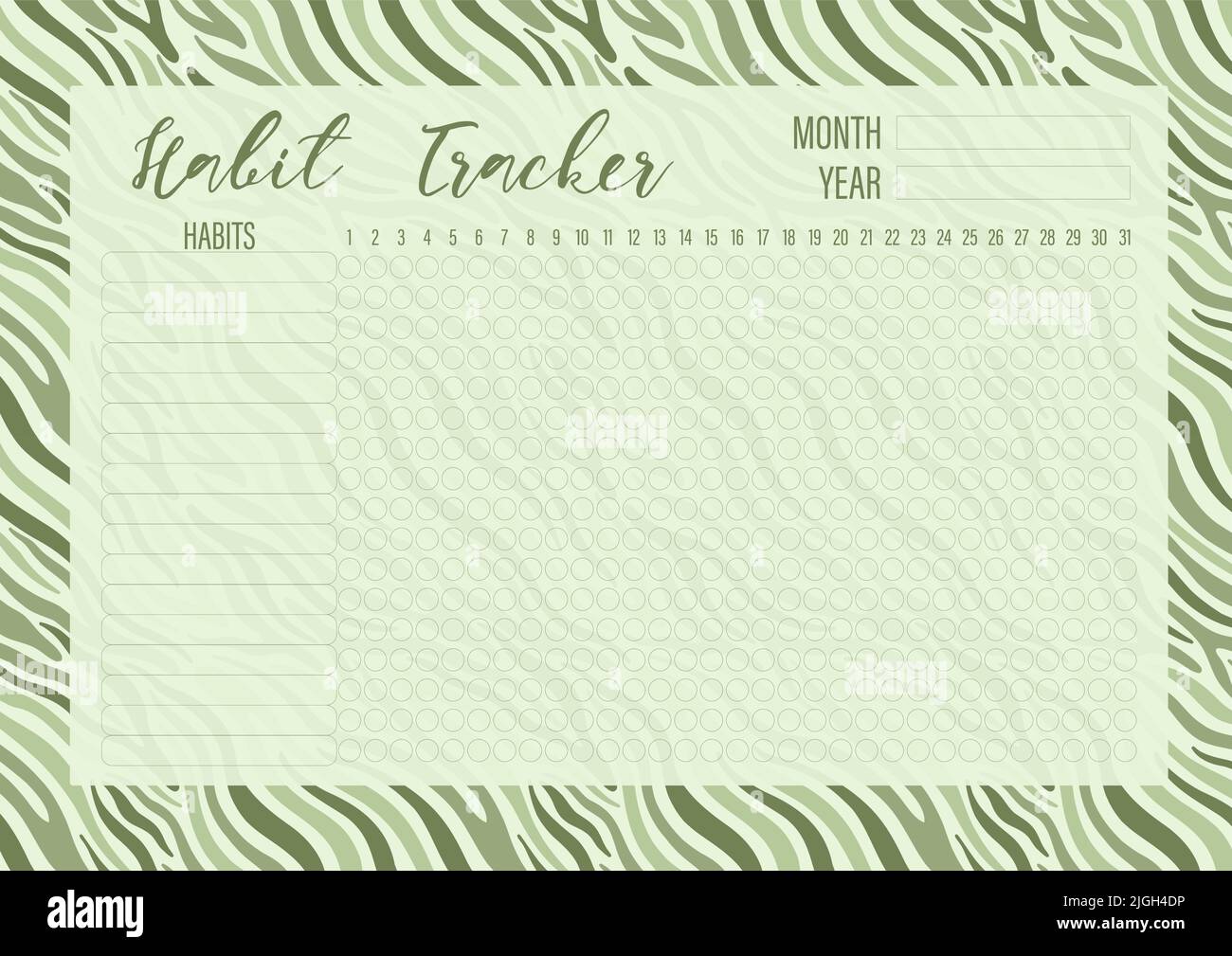 Habit tracker template for monthly.Planner checklist ready to print ...