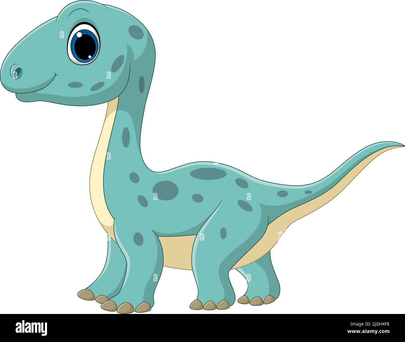 Cartoon funny little brontosaurus on white background Stock Vector Image & Art - Alamy