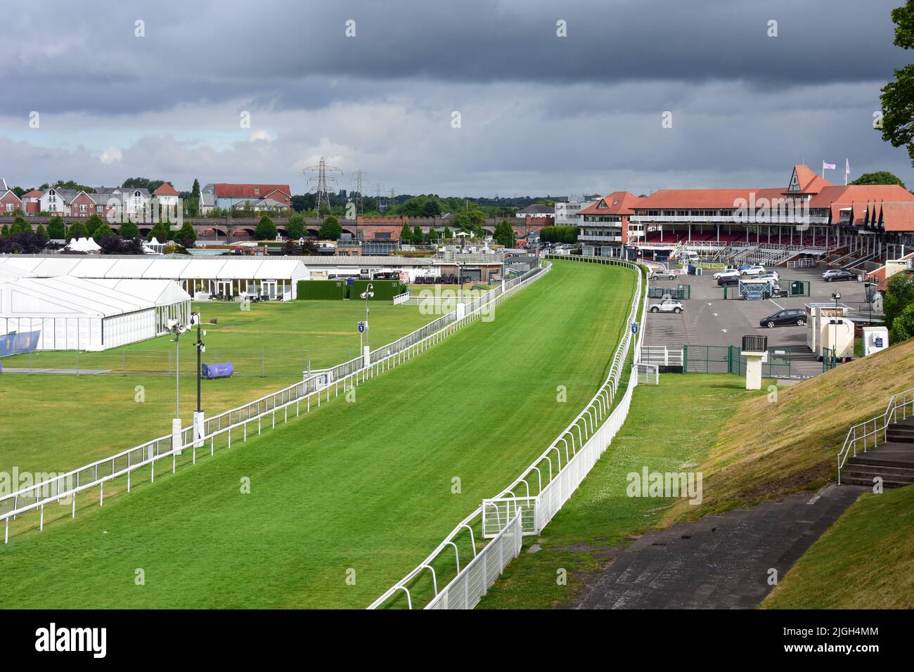 Chester, UK: Jul 3, 2022: Chester racecourse is the oldest operating ...
