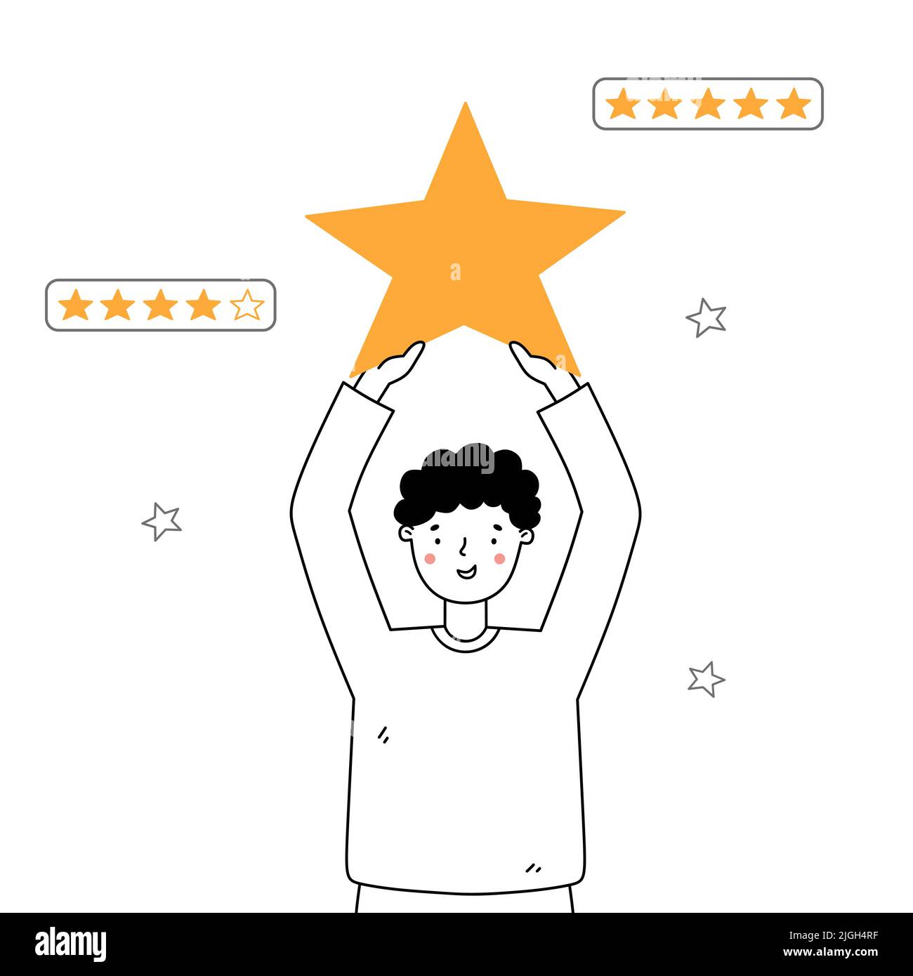 Cartoon gold star happy smiling hi-res stock photography and images - Alamy