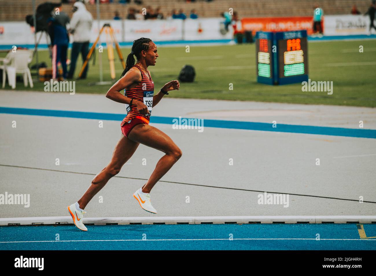 SAMORIN, SLOVAKIA, 9. JULY: Gudaf Tsegay. Long distance female runner ...