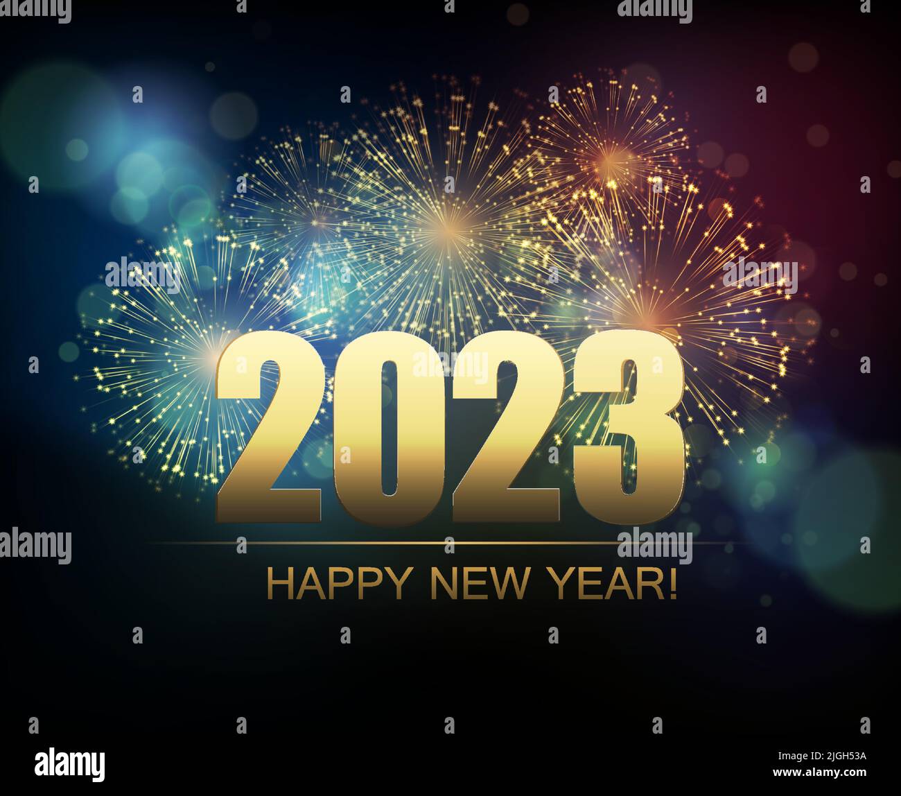 2023 New Year Abstract background with fireworks. Vector Stock Vector ...