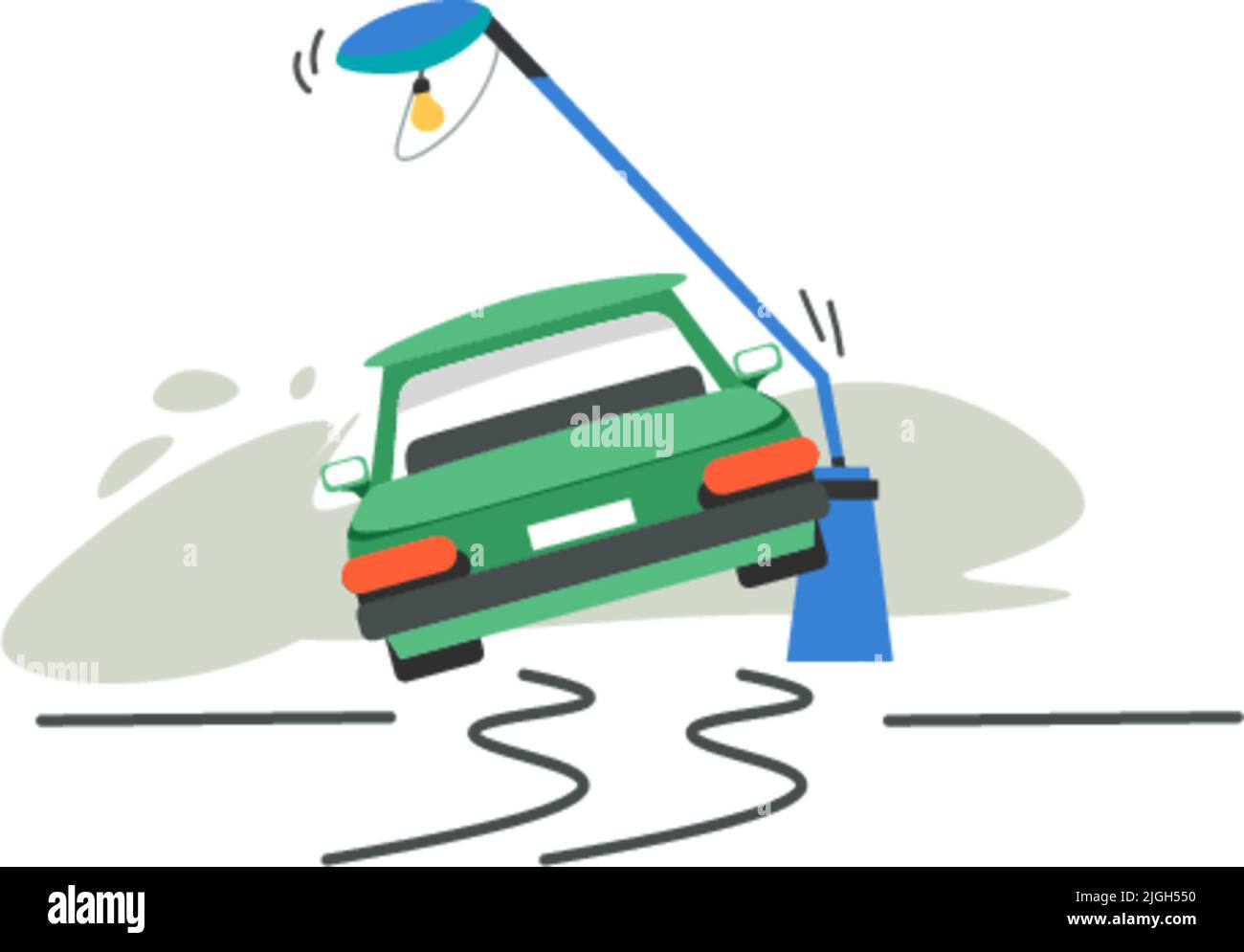 Car wheel on roadside Stock Vector Images - Alamy