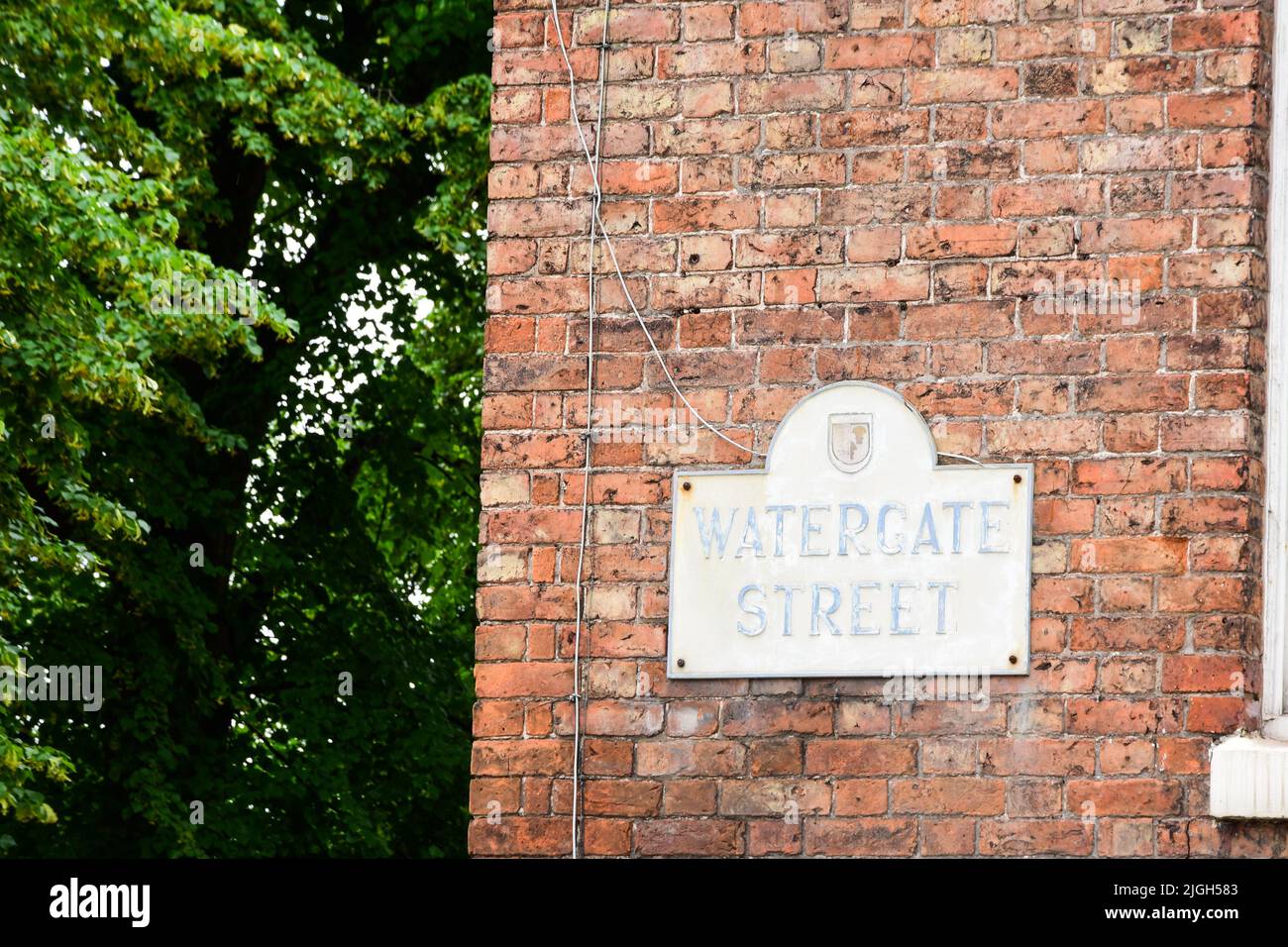 Chester, UK: Jul 3, 2022: Chester, UK: Jul 3, 2022: An old and faded ...