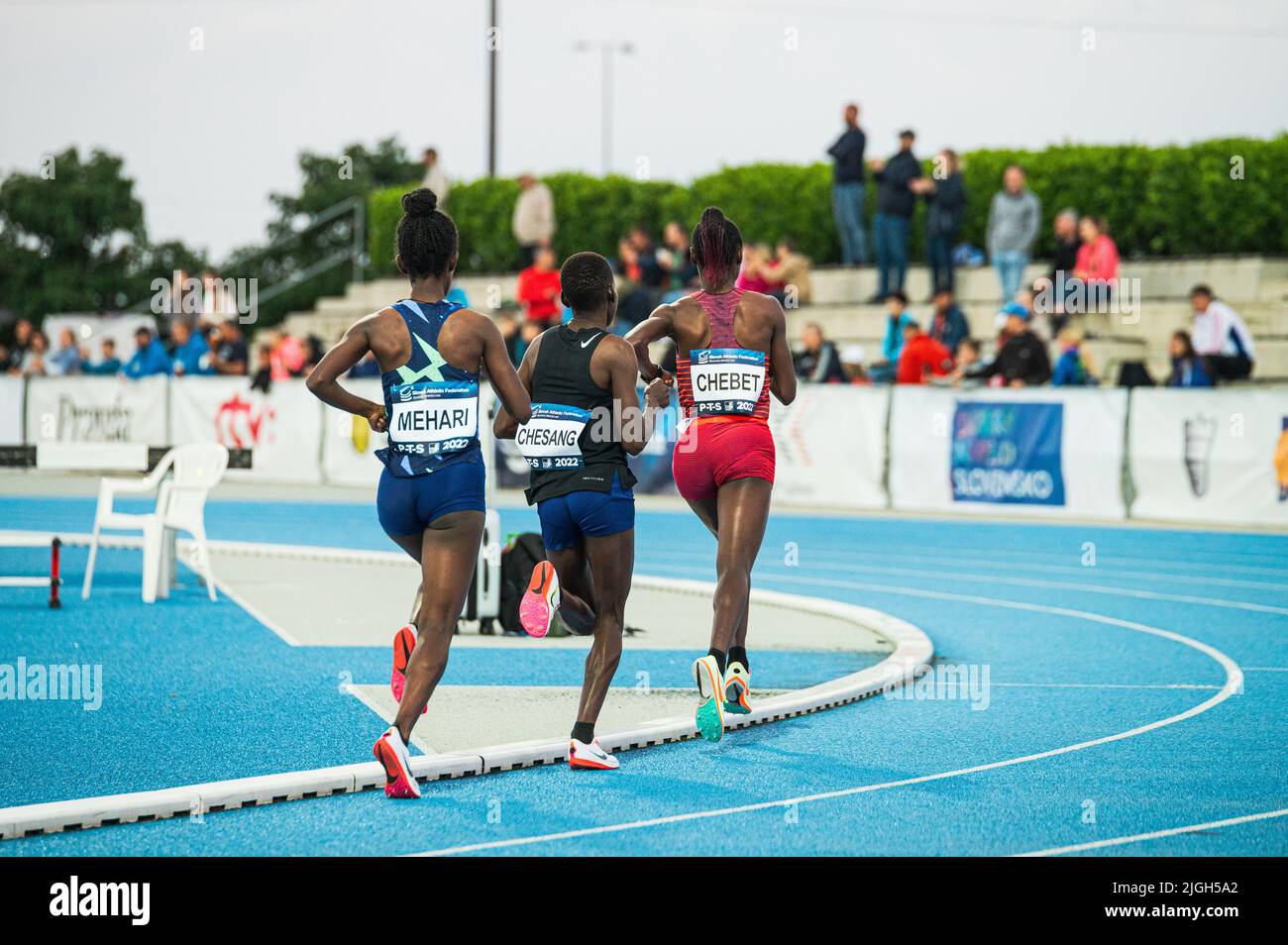 SAMORIN, SLOVAKIA, 9. JULY: Women's long-distance athletics race. Track ...