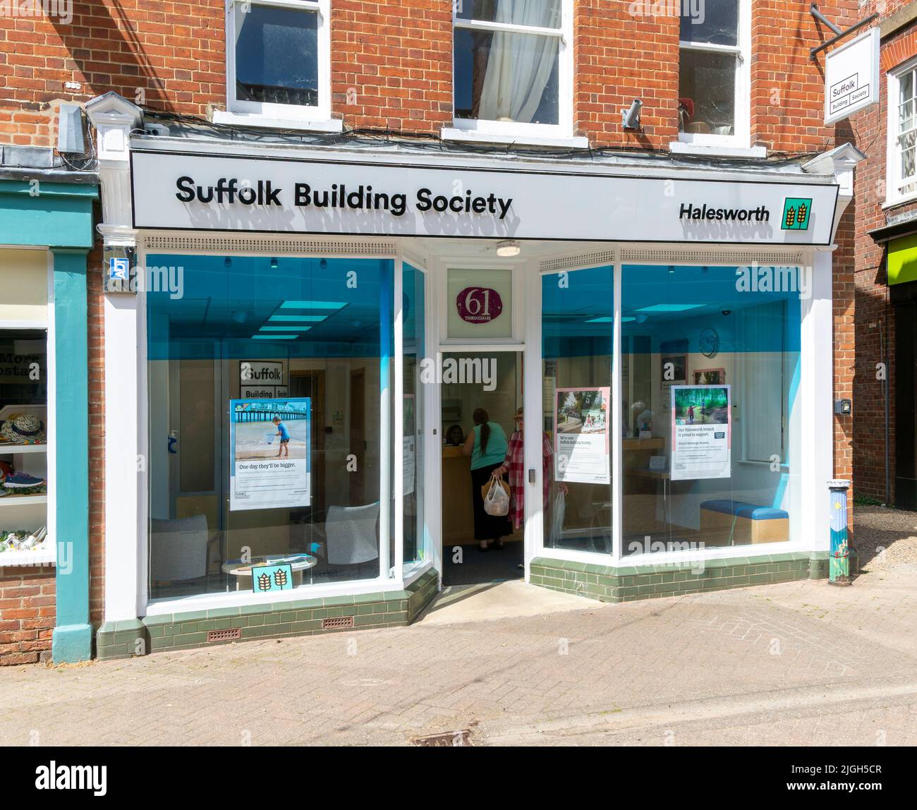Suffolk Building Society branch shop, Halesworth, Suffolk, England, UK ...