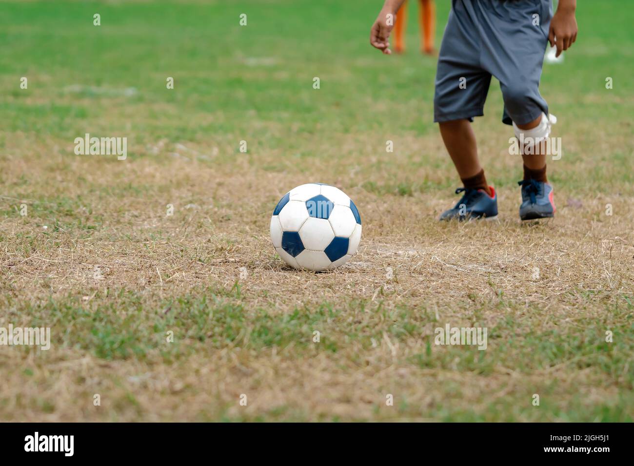 Football soccer children training class. Kindergarten and elementary ...