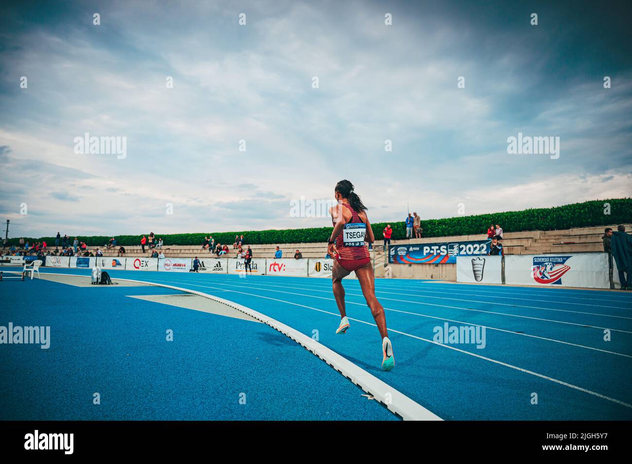 SAMORIN, SLOVAKIA, 9. JULY: Gudaf Tsegay. Long distance female runner ...