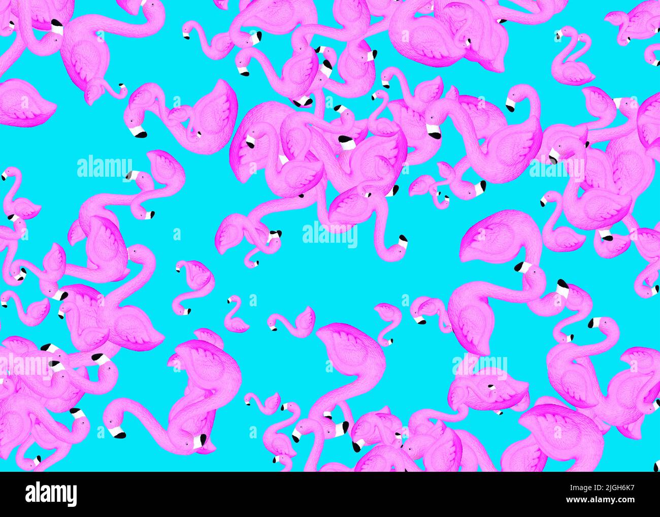 Pink flamingo irregular pattern exotic summer background Stock Photo ...